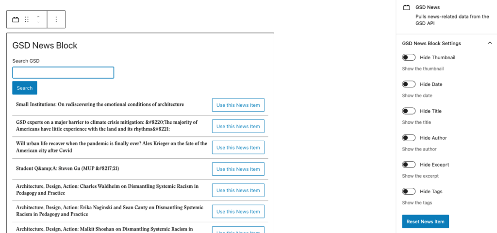 1.11 GSD News Block - Harvard GSD Site Builder